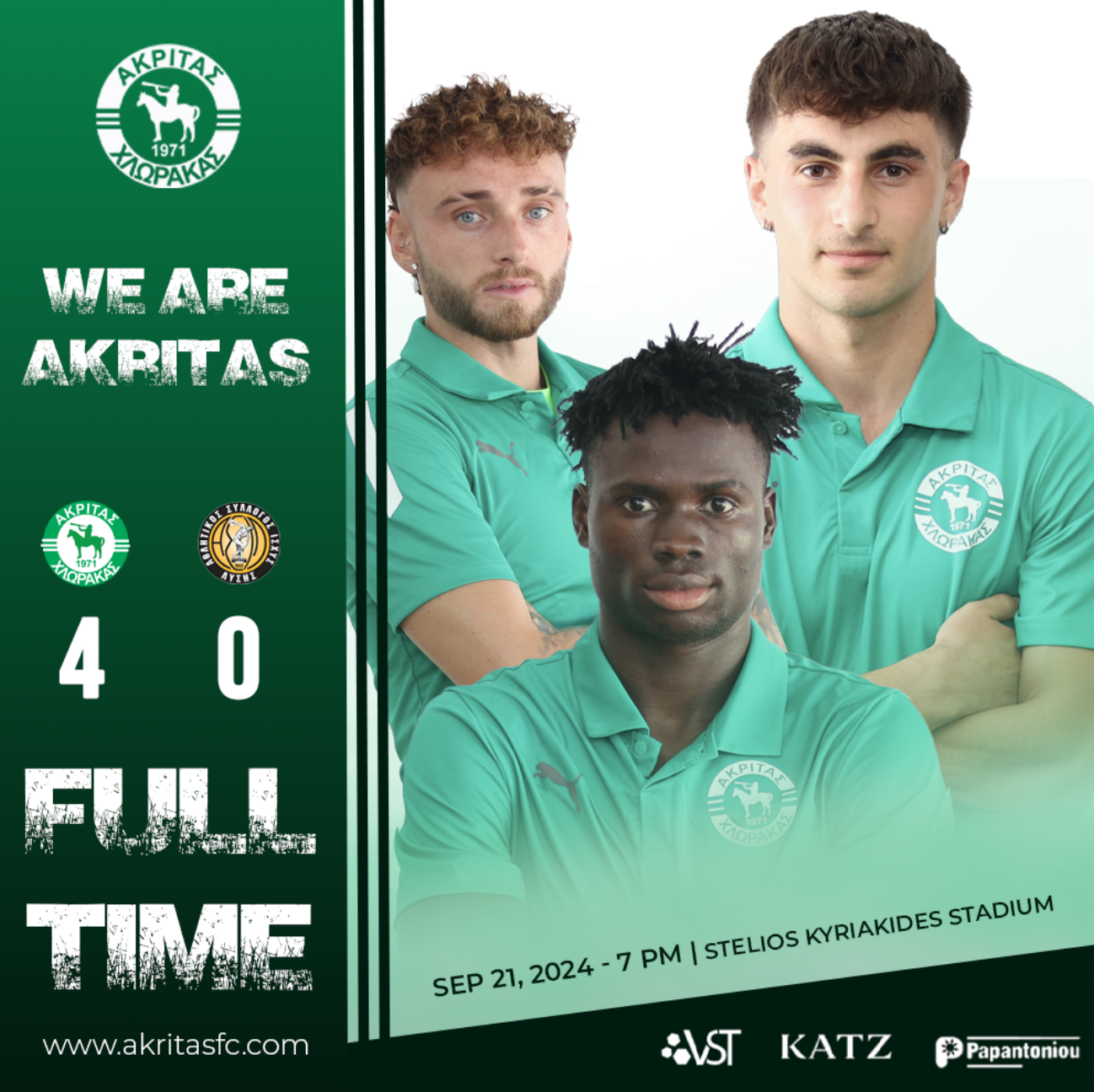 🏆 Full-Time: 4 - 0 Victory! 🏆 - Akritas Chlorakas FC